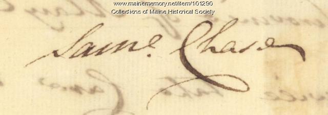 Item 101290 - Samuel Chase signature, May 6, 1776 - Vintage Maine Images