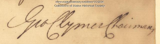 Item 101294 - George Clymer signature, Jun. 26, 1776 - Vintage Maine Images
