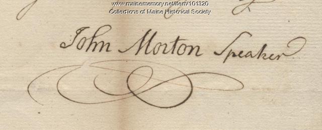 Item 101320 - John Morton signature, Apr. 6, 1776 - Vintage Maine Images