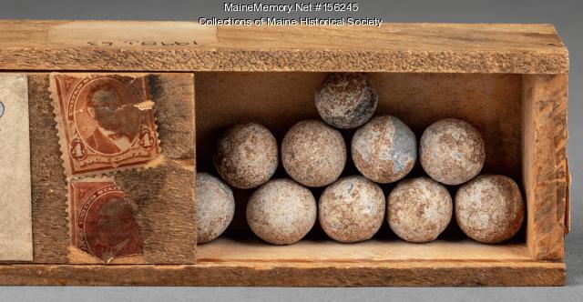 Musket balls found along the Dead River, ca. 1775 - Maine Memory Network