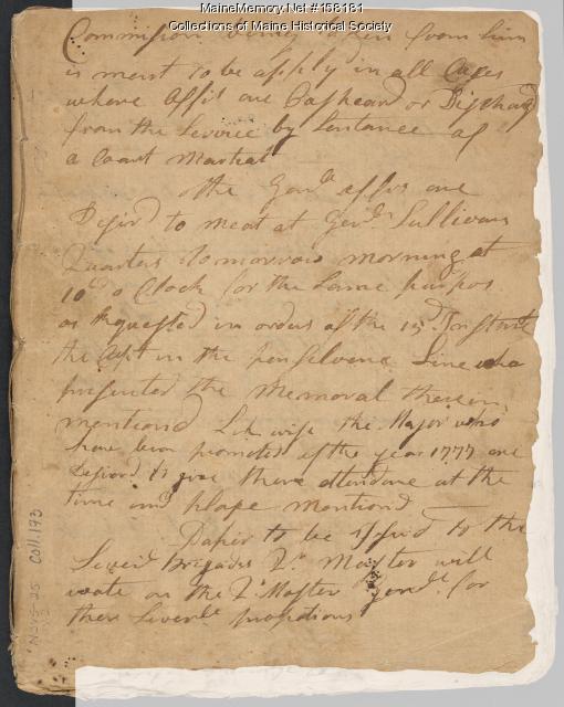 Archelaus Lewis diary, Volume 1, 1775-1776 - Maine Memory Network