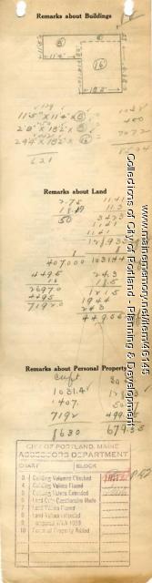 Assessor's Record, 75 Danforth Street, Portland, 1924 - Maine Memory ...