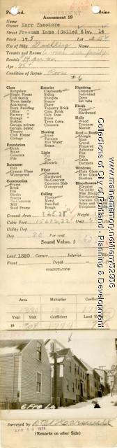 14 Freeman Lane (called #6), Portland, 1924 - Maine Memory Network