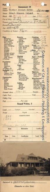 Foster property, Summit Avenue, Great Diamond Island, Portland, 1924 ...