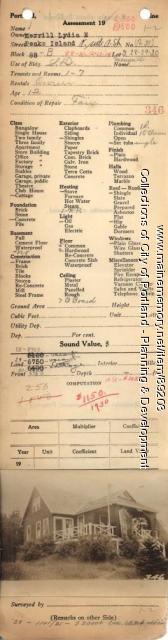 Merrill property, N. Side A Street, Peaks Island, Portland, 1924 ...