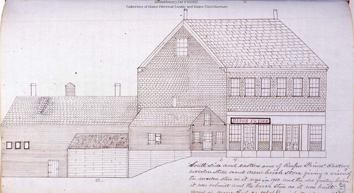 Rufus Prince's factory and store, Bangor, 1864 - Maine Memory Network