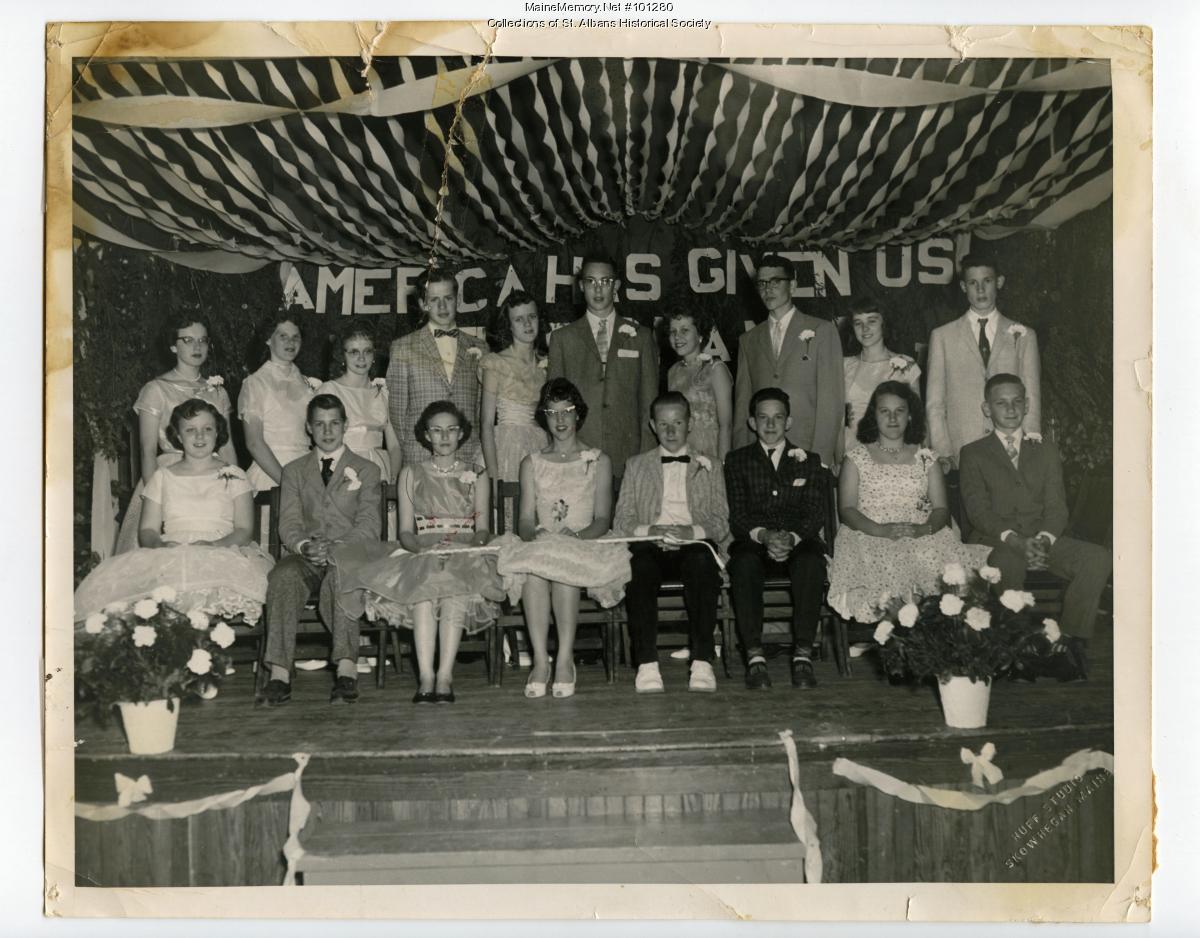 8th grade graduating class, St. Albans, 1960 - Maine Memory Network