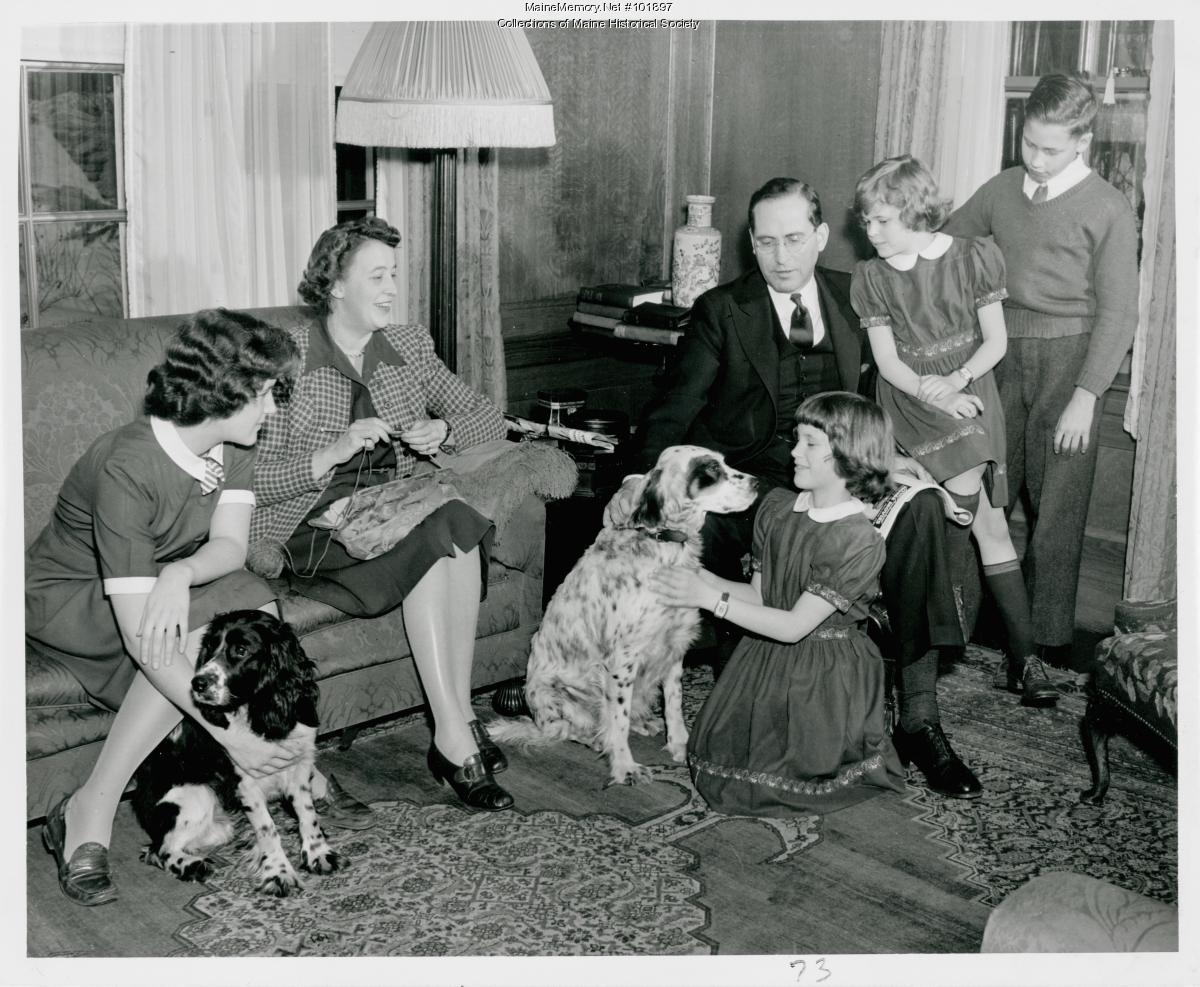 Governor Horace Hildreth and family, ca. 1945 - Maine Memory Network