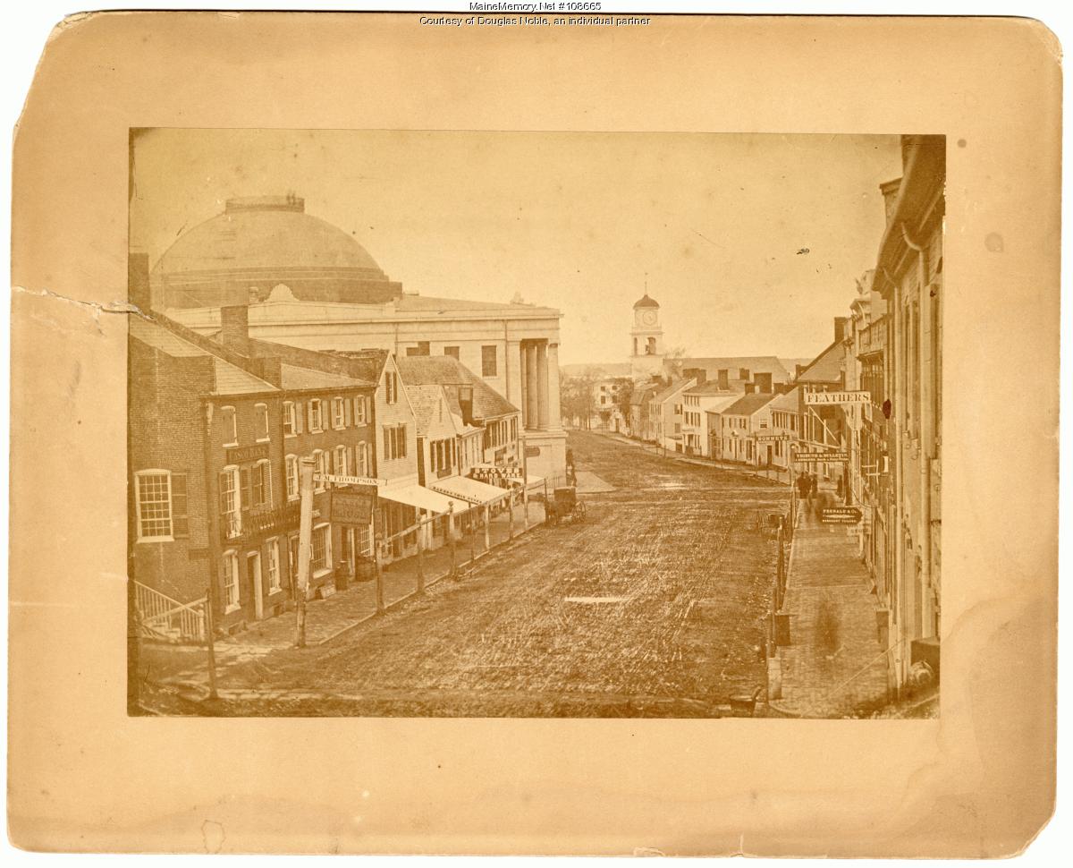 Middle Street, Portland, ca. 1850 - Maine Memory Network