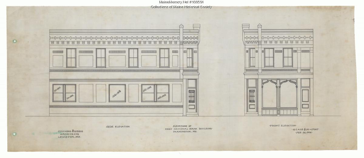 First National Bank Building, Farmington, 1904 - Maine Memory Network
