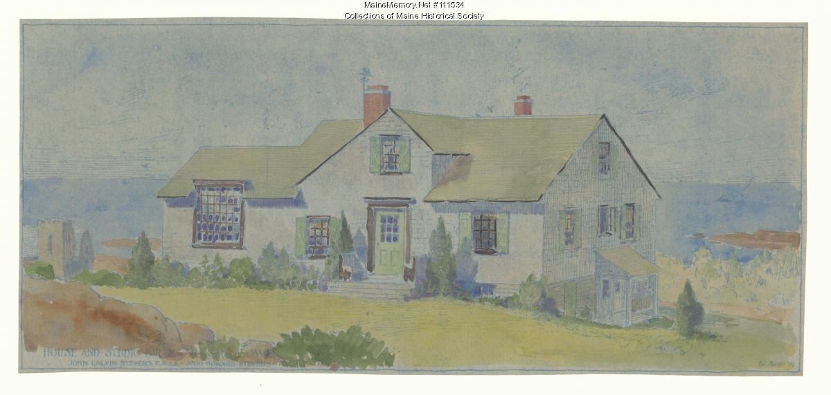 Alexander Bower house and studio, Cape Elizabeth, 1922 - Maine Memory ...