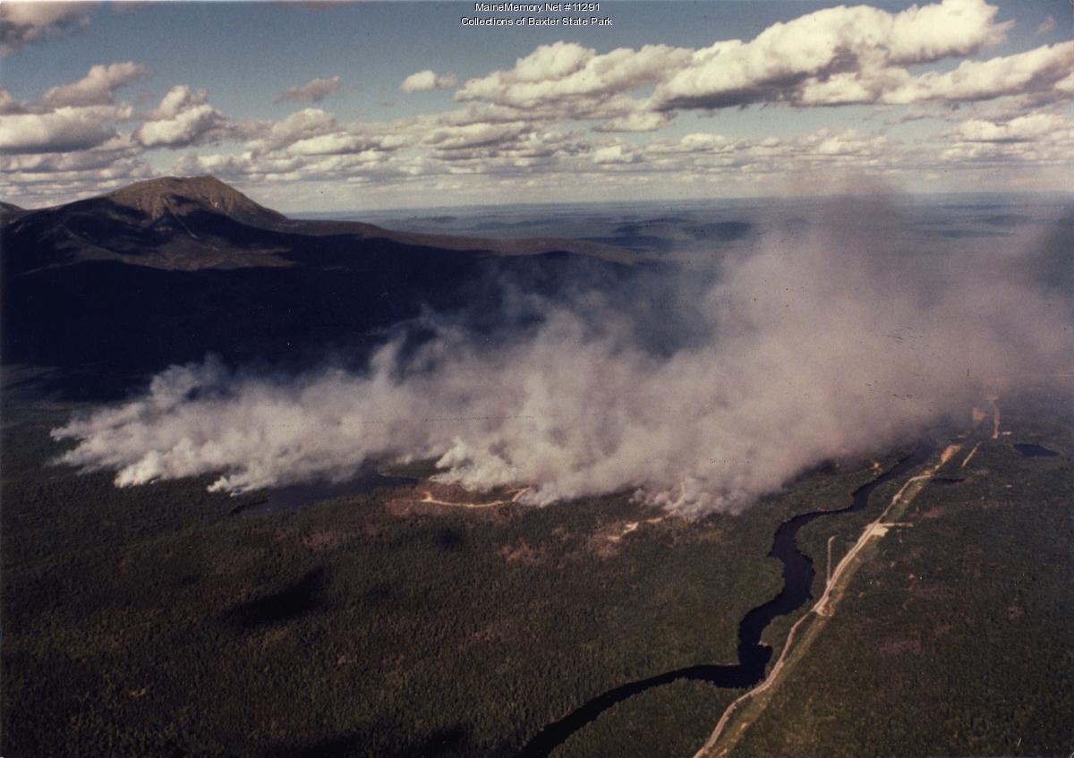 Smoke, Baxter State Park fire, 1977 - Maine Memory Network