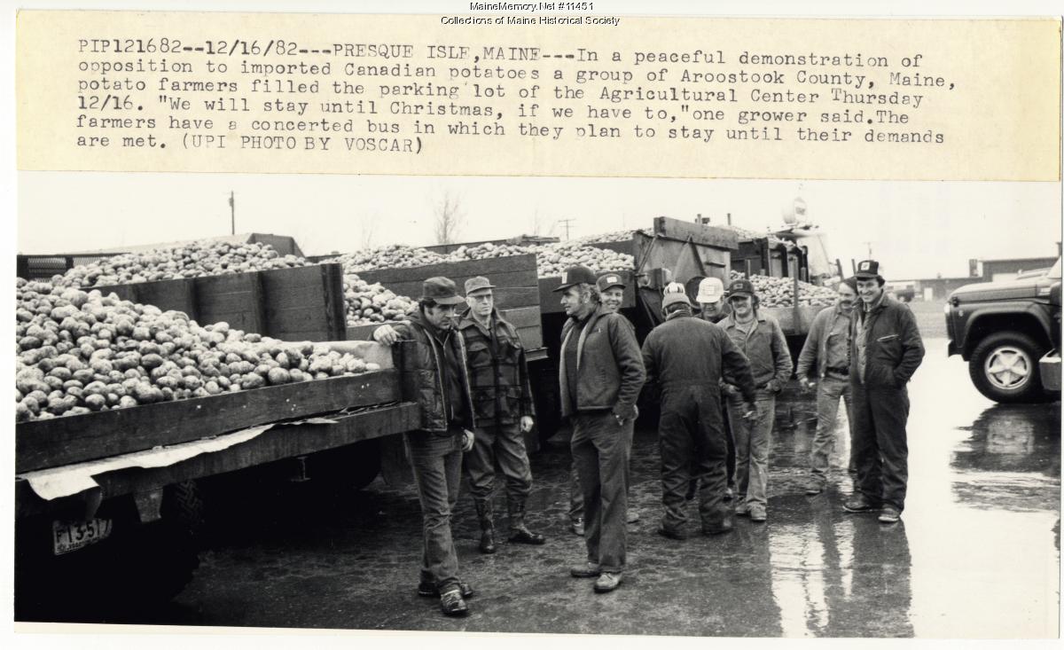 Potato import protest, Presque Isle, 1982 - Maine Memory Network