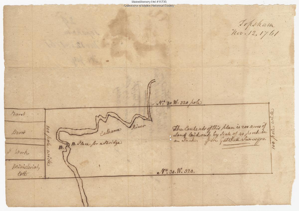Map of Topsham, 1761 - Maine Memory Network