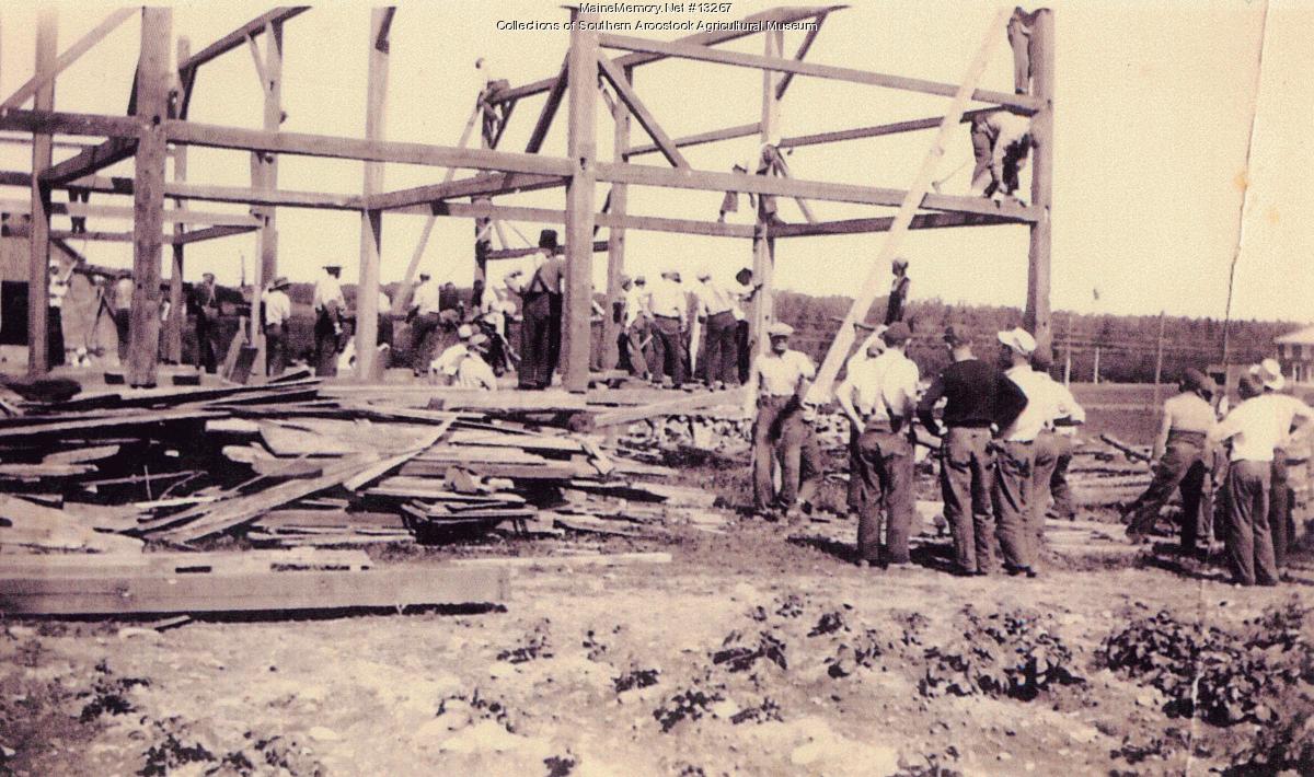Building walls, Littleton, ca. 1900 - Maine Memory Network
