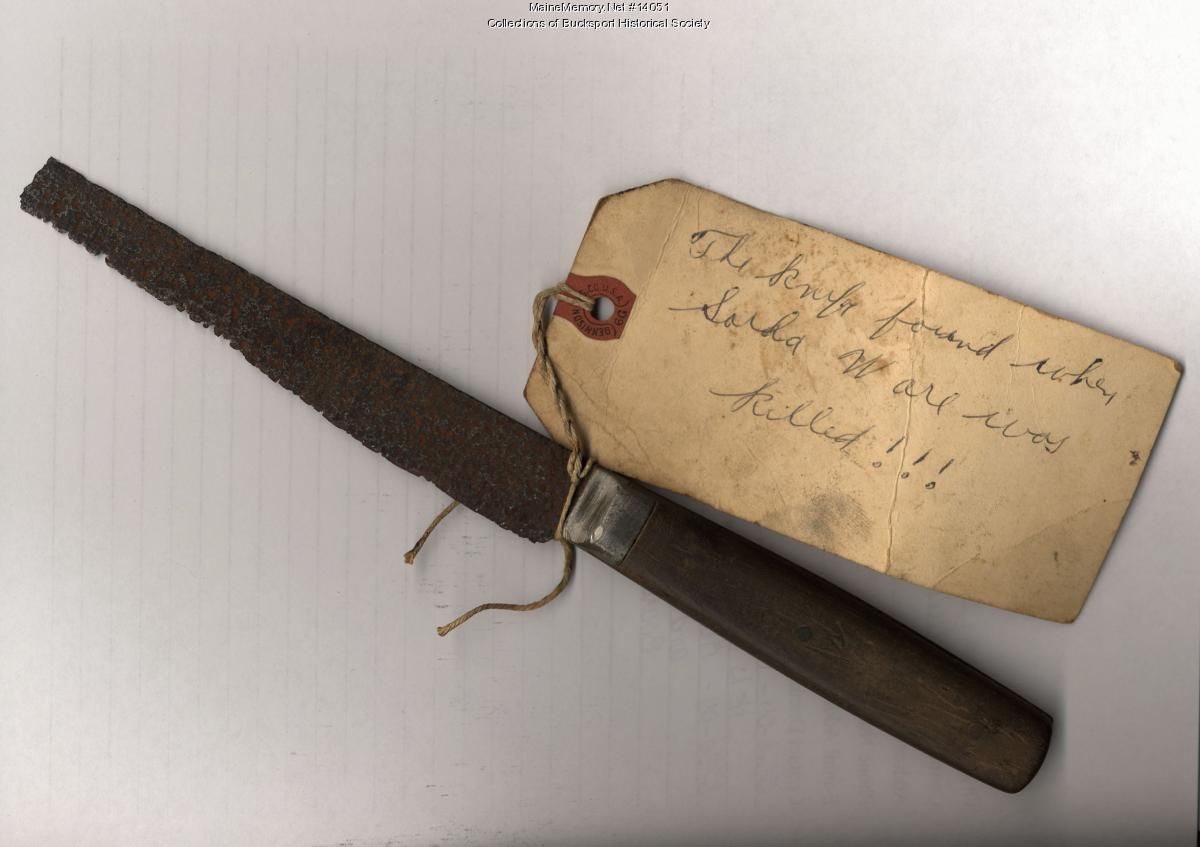 Murder weapon, Bucksport, ca. 1898 - Maine Memory Network