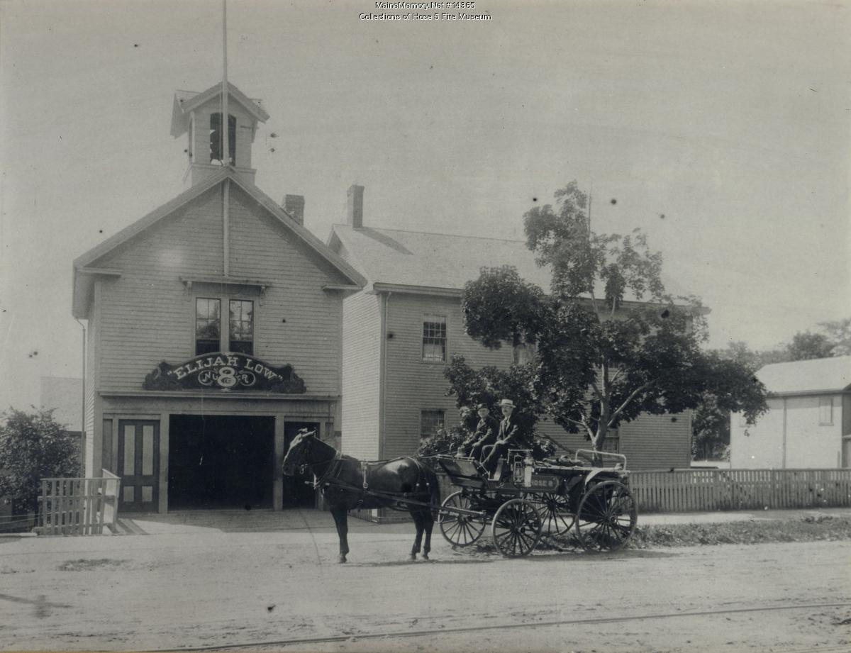 Elijah Low Fire House, Bangor, ca. 1890 - Maine Memory Network