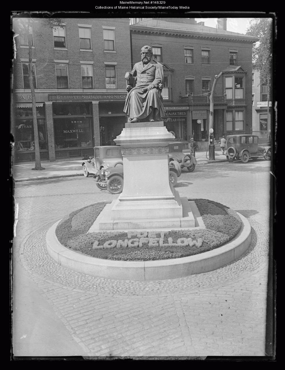 Longfellow Monument, Portland, ca. 1920 - Maine Memory Network