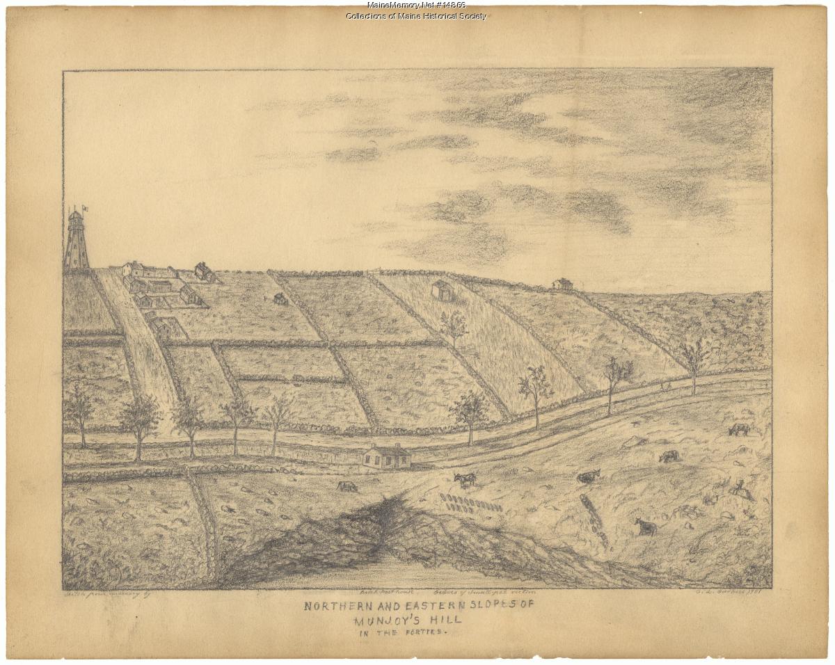 Slopes of Munjoy Hill, Portland, as it appeared ca. 1840, created in ...