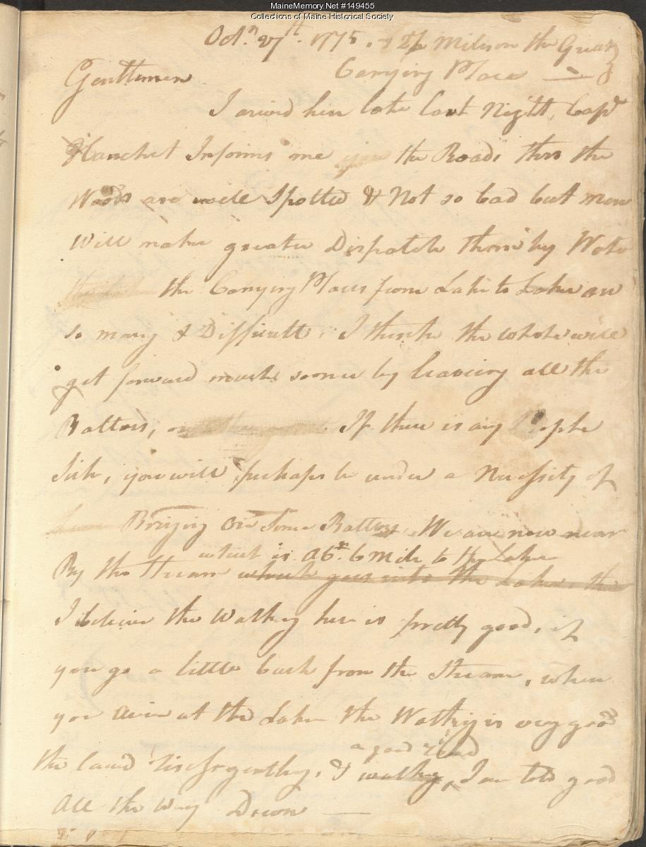 Benedict Arnold letterbook, 1775 - Maine Memory Network
