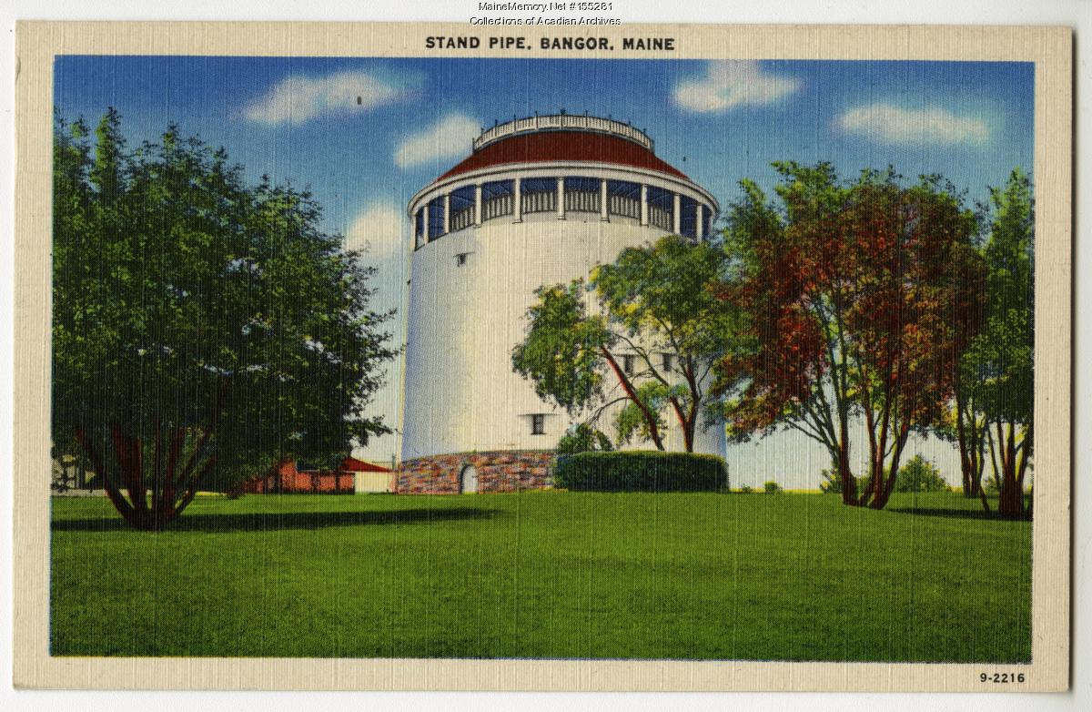 Standpipe, Bangor, ca. 1940 - Maine Memory Network