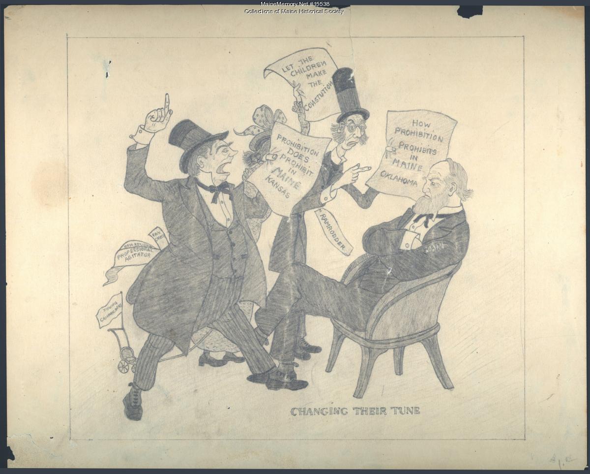Prohibition cartoon, ca. 1851 - Maine Memory Network
