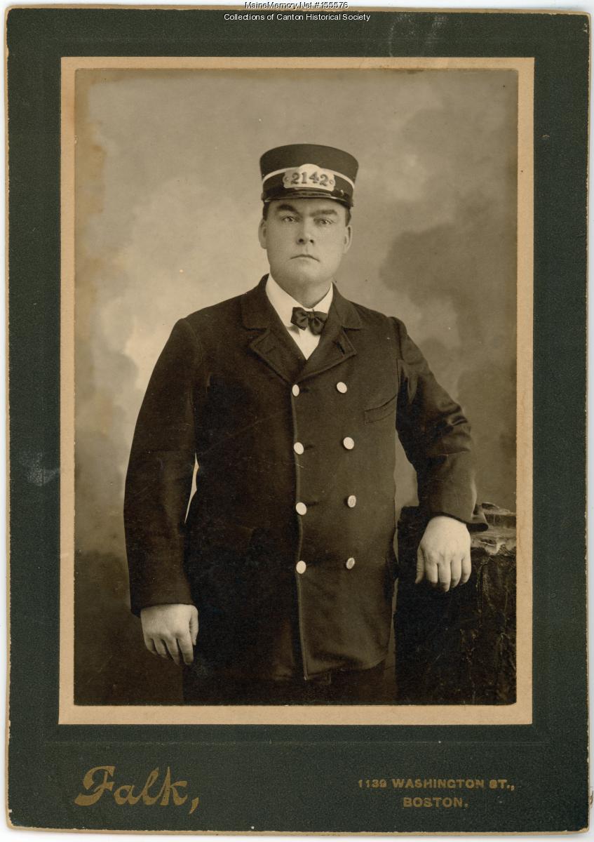 Ernest Dunn in his work uniform, Boston, ca. 1900 - Maine Memory Network