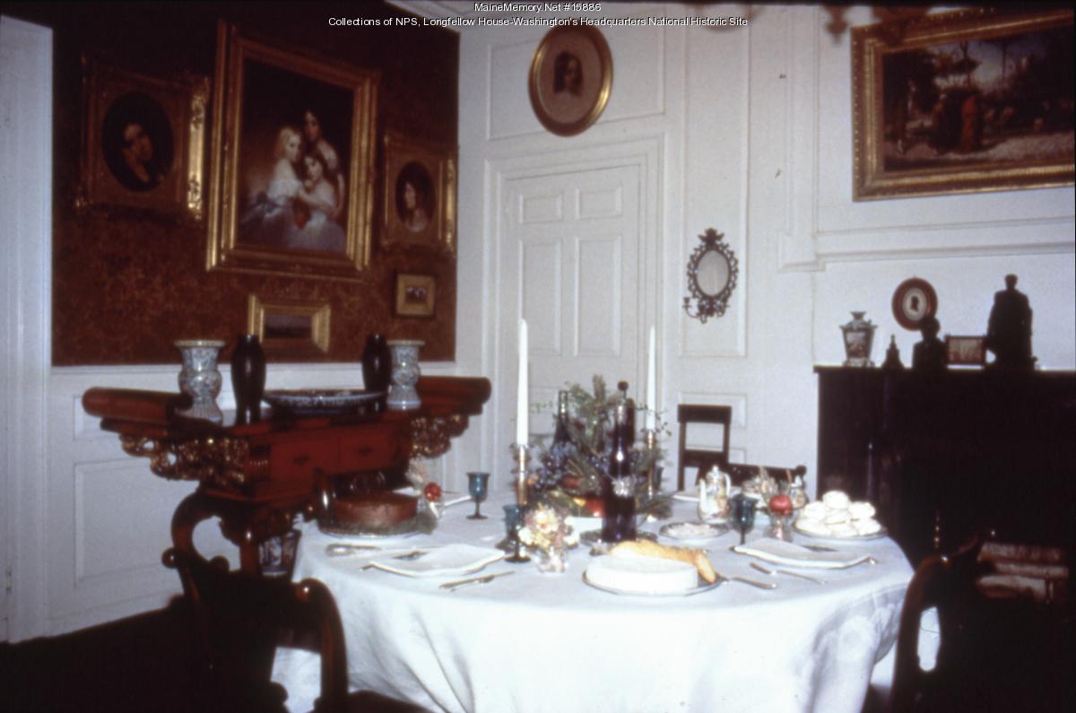 Dining room at the Vassall-Craigie-Longfellow House, Cambridge ...