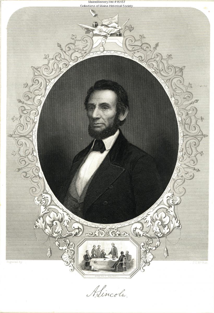 Abraham Lincoln engraving, ca. 1849 - Maine Memory Network