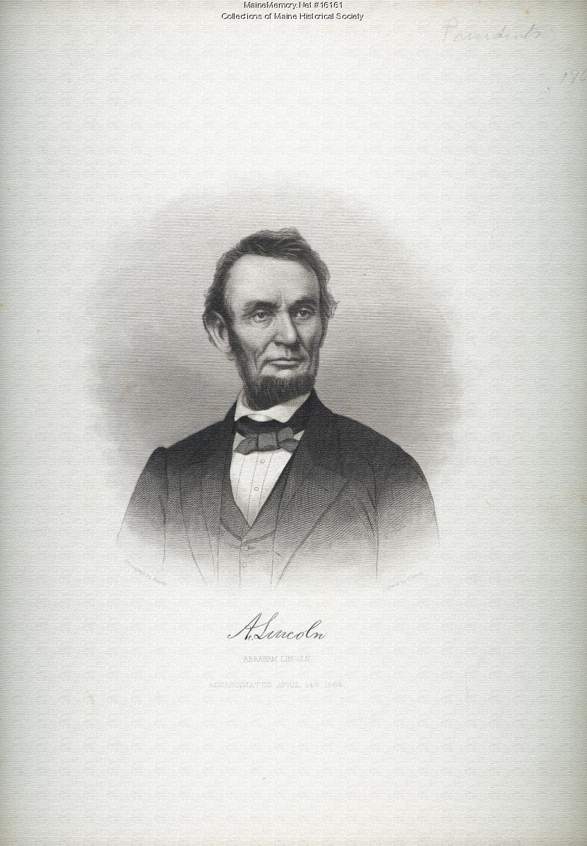 Abraham Lincoln engraving, ca. 1865 - Maine Memory Network