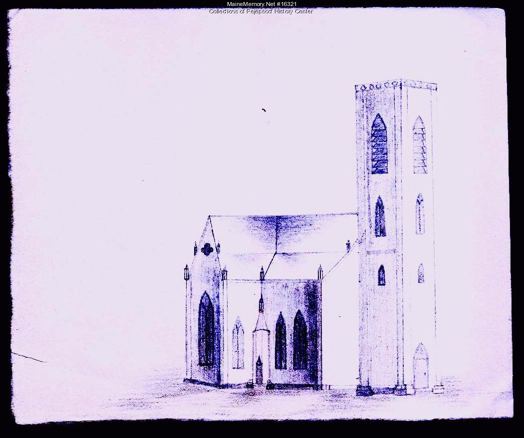 First Parish Congregational Church, Brunswick, ca. 1845 - Maine Memory ...