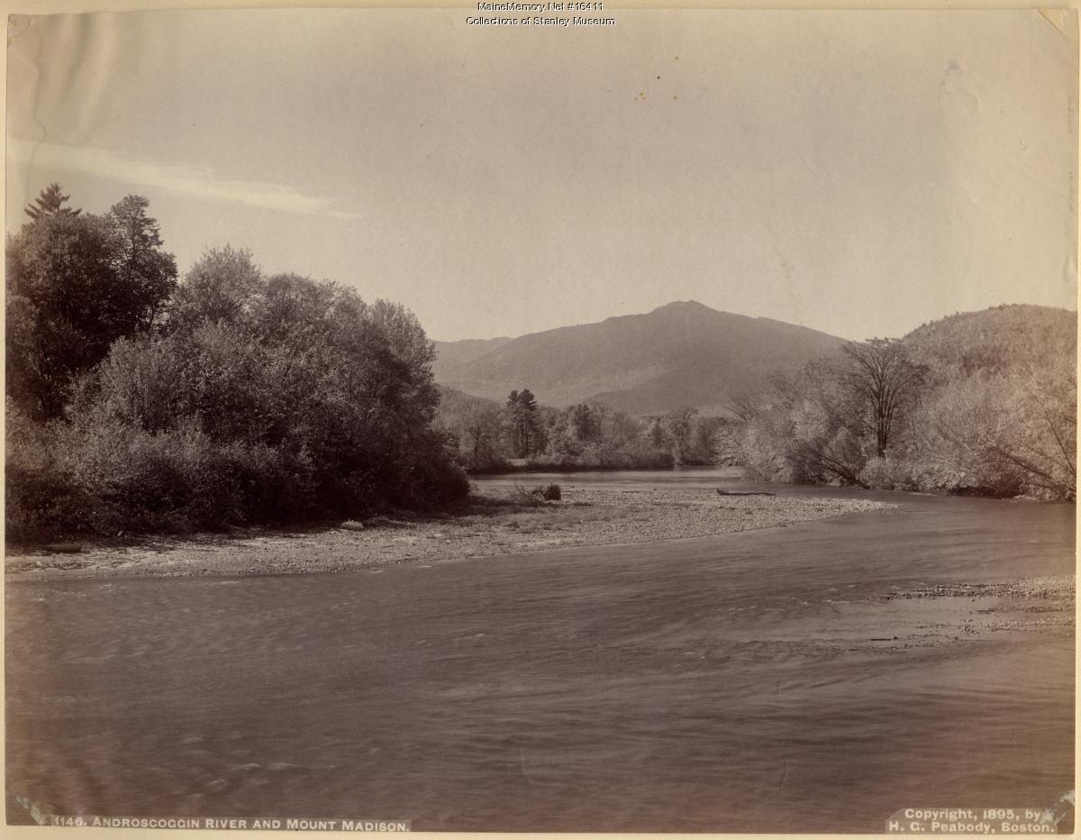 Androscoggin River and Mount Madison, 1895 - Maine Memory Network