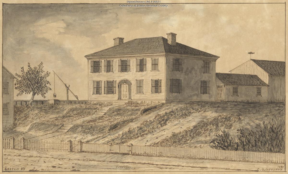 Goodhue drawing of Samuel Freeman house, 1895 - Maine Memory Network