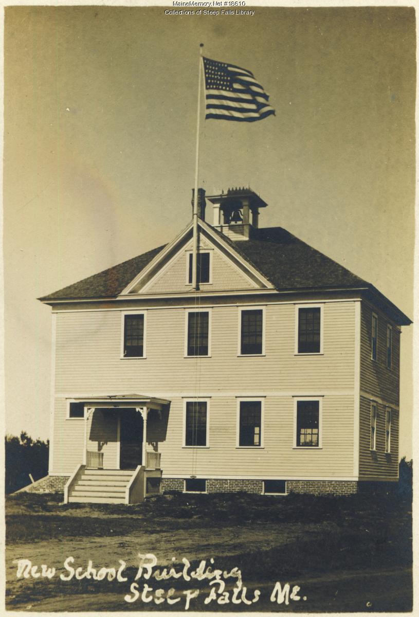 Steep Falls Elementary School, ca. 1900 - Maine Memory Network