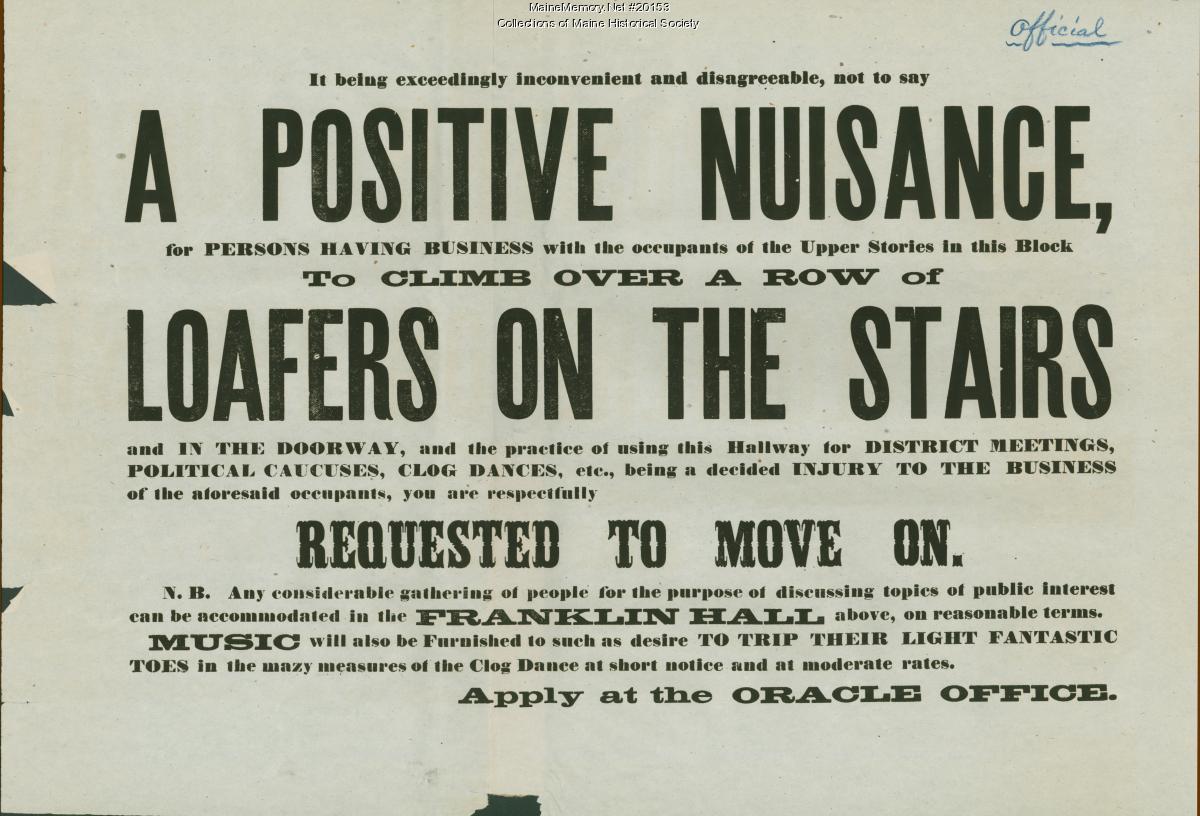 Anti-loafing broadside, Wiscasset, ca. 1871 - Maine Memory Network