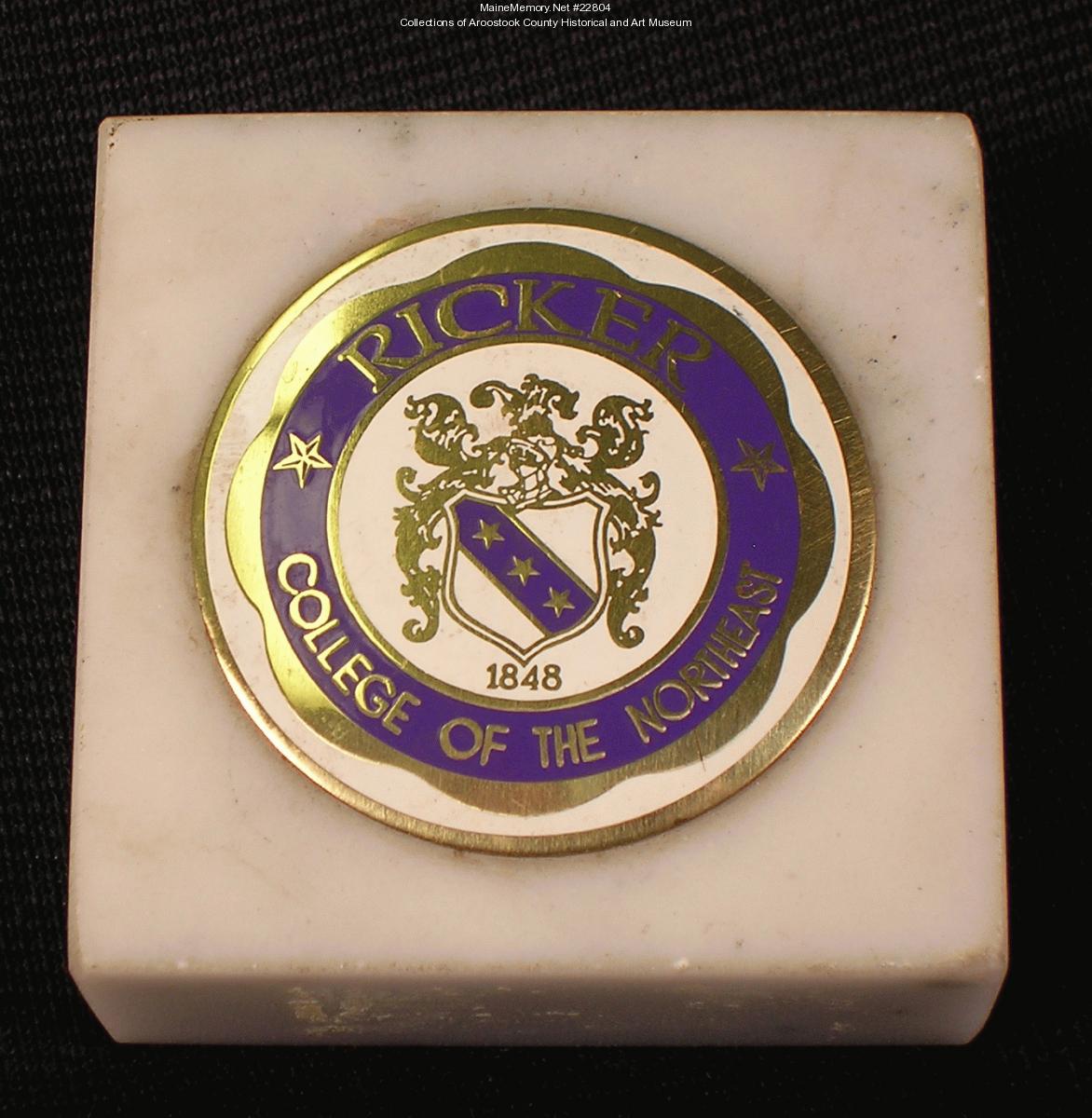 Ricker College paper weight, Houlton, ca. 1975 - Maine Memory Network