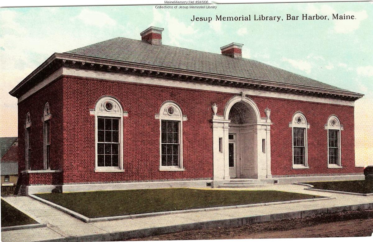 Jesup Memorial Library, Bar Harbor, ca. 1920 - Maine Memory Network