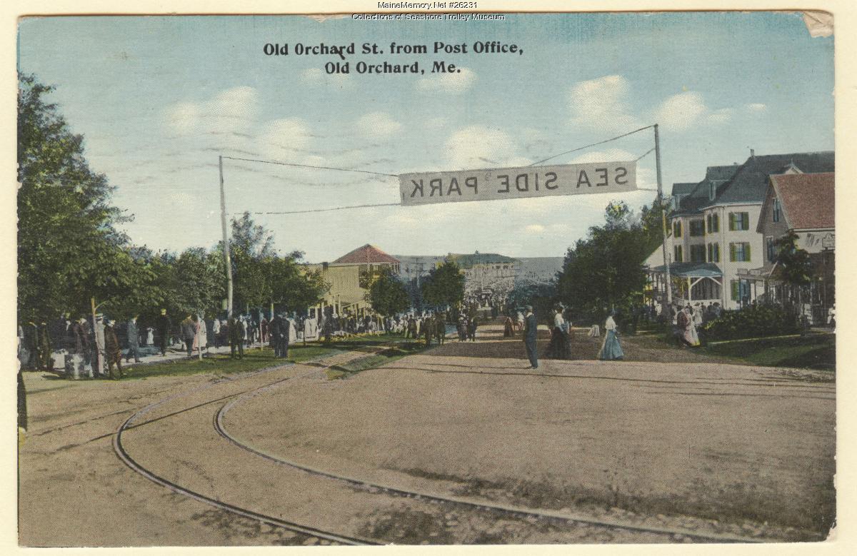 Old Orchard Street from Post office, Old Orchard, ca. 1919 - Maine ...