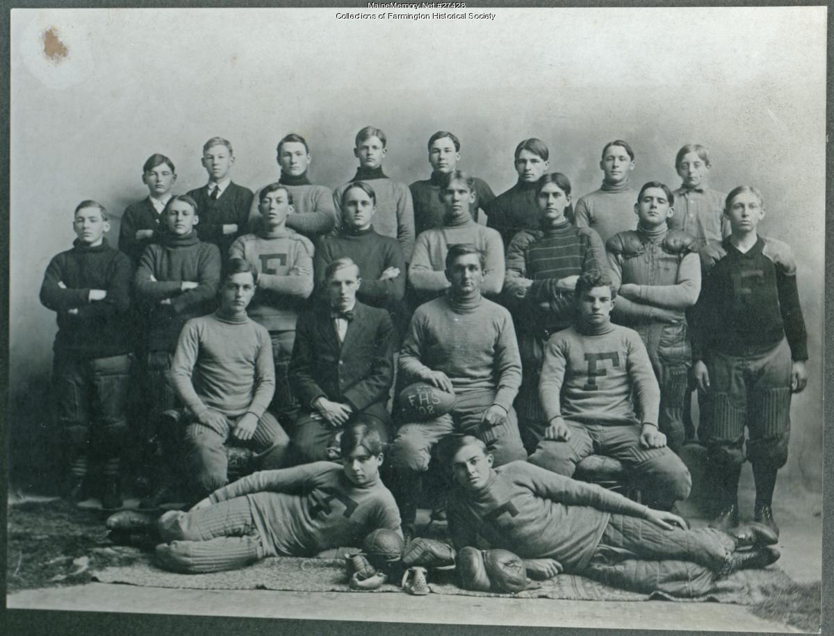 Farmington High School Football Team, 1908 - Maine Memory Network