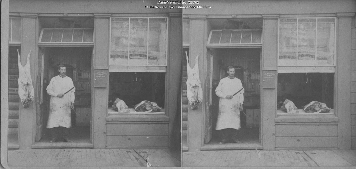 Butcher Shop, Saco, ca. 1870 - Maine Memory Network