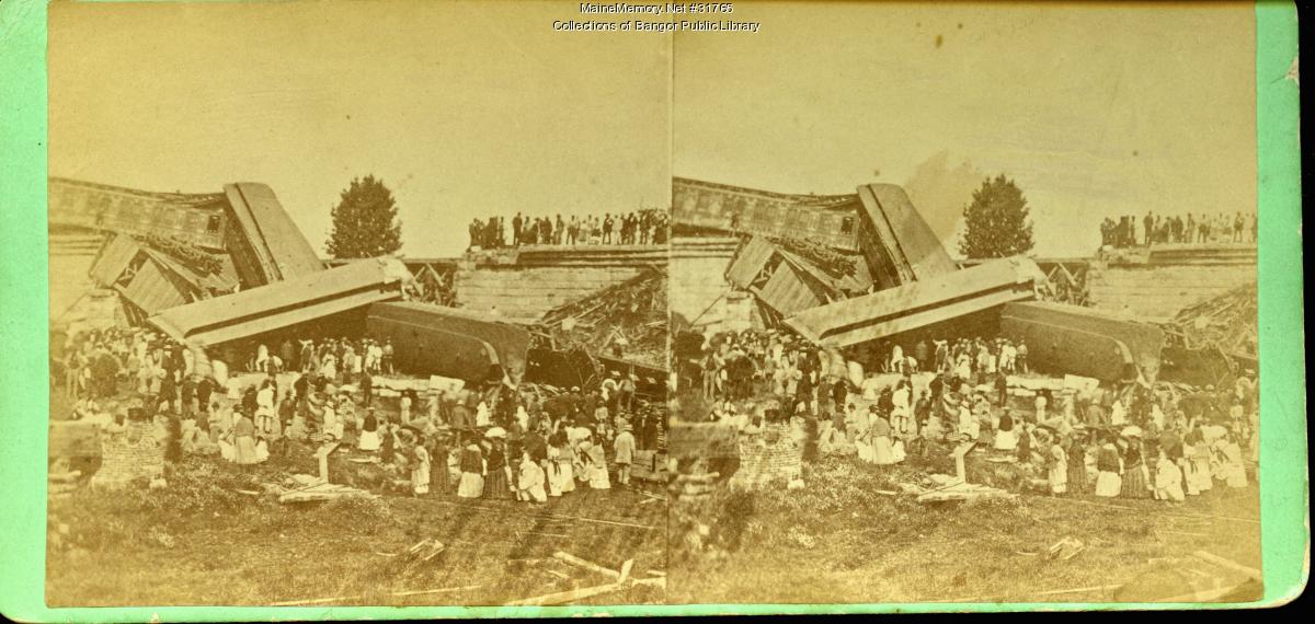 Tin Bridge Wreck, Bangor, 1871, 1871 - Maine Memory Network