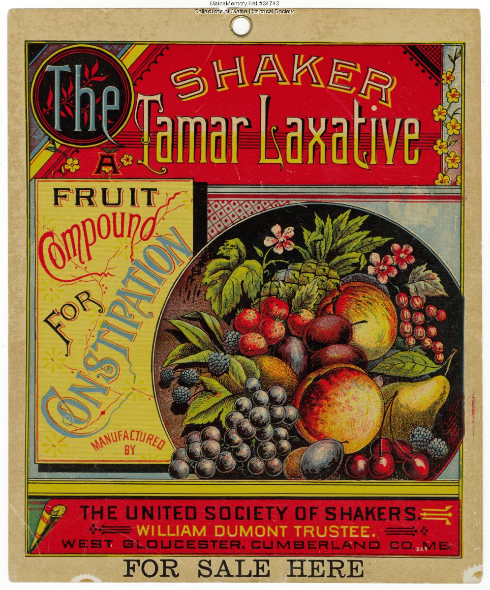 Tamar Laxative advertising poster, Sabbathday Lake, ca. 1890 - Maine ...