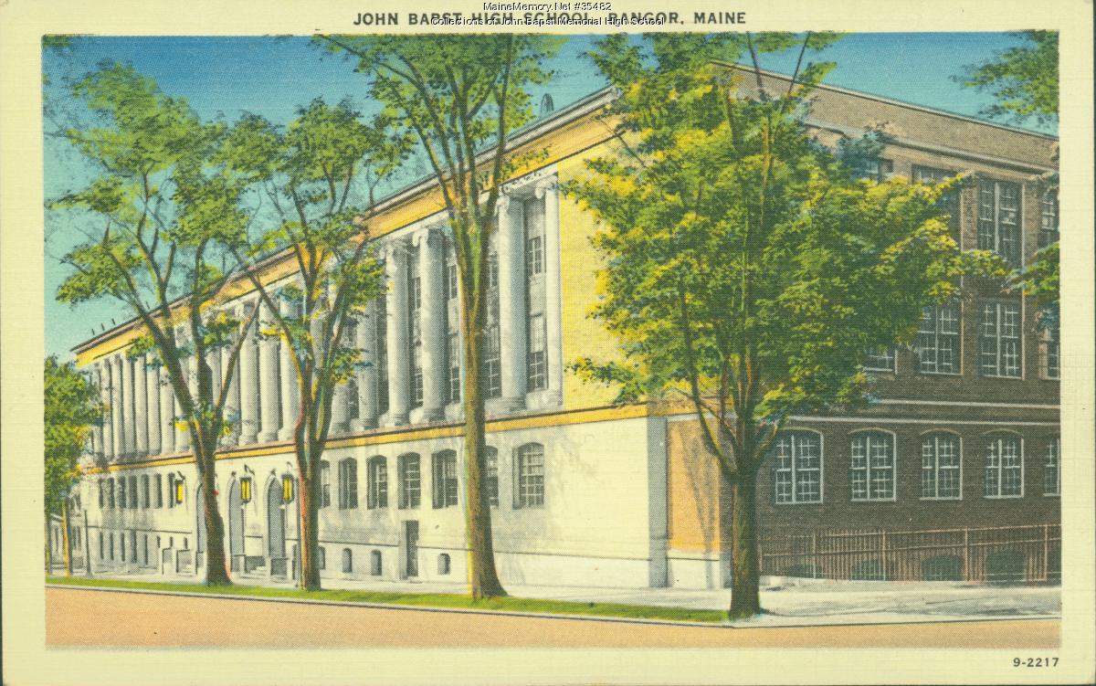 John Bapst High School Postcard, Bangor, ca. 1930 - Maine Memory Network