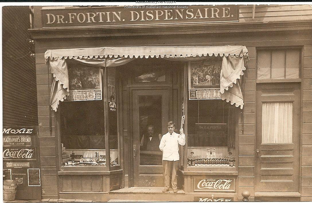 Dr. Fortin Dispensaire, Biddeford, ca. 1910 - Maine Memory Network