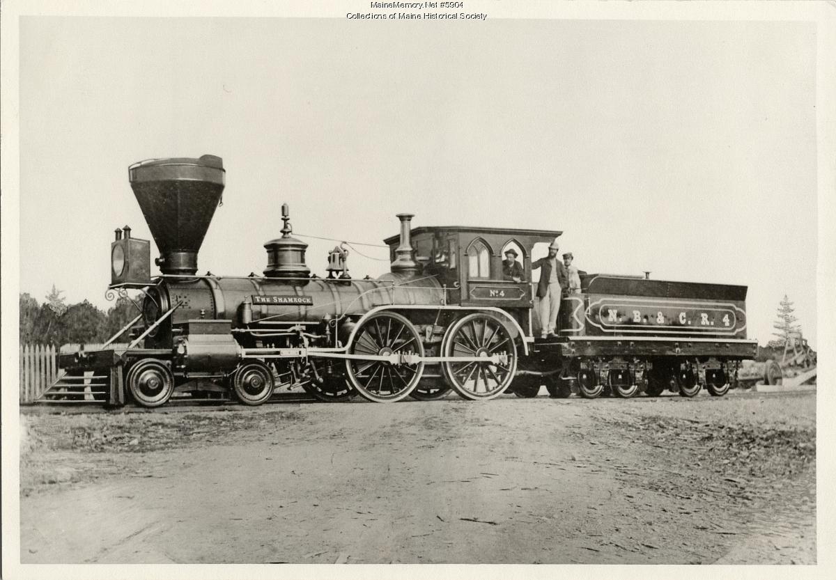 New Brunswick & Canadian Railroad engine 'Shamrock', ca. 1858 - Maine ...