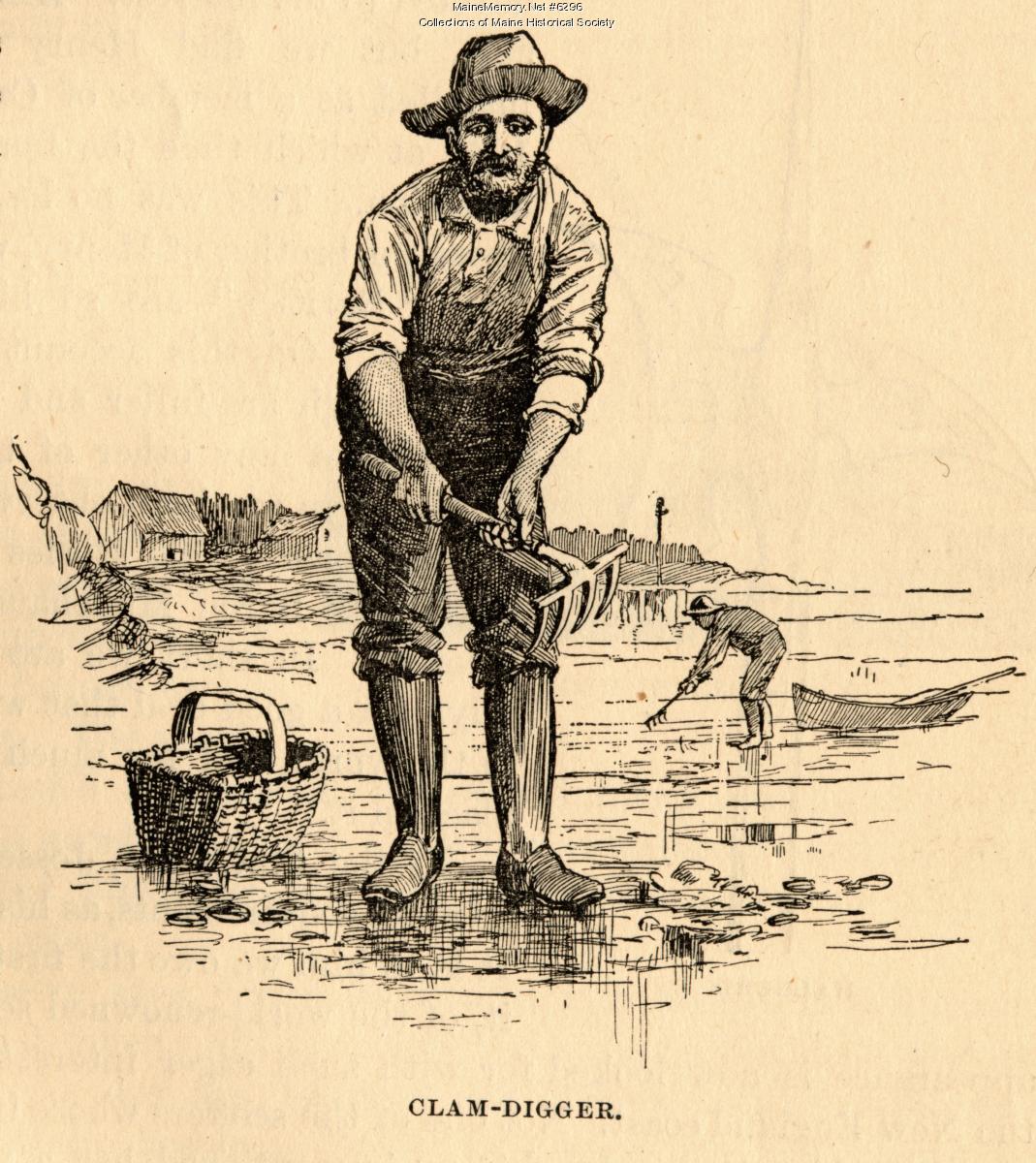 Clam-digger, ca. 1890 - Maine Memory Network