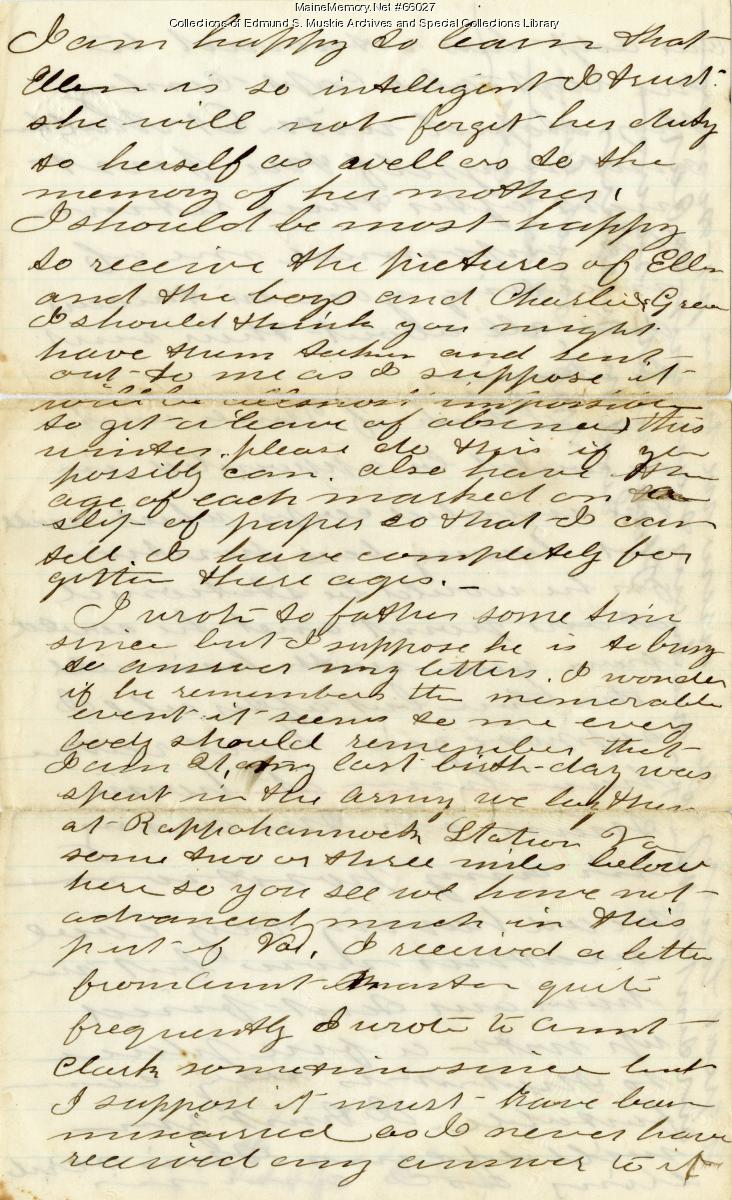 Charles Garcelon to Jane Waldron, ca. 1863 - Maine Memory Network