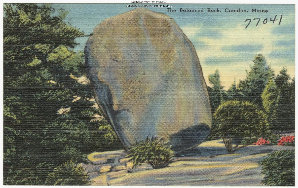 Balance Rock, Camden, ca. 1935 - Maine Memory Network