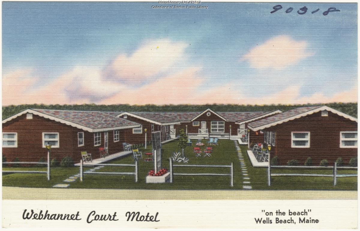 Webhannet Court Motel, Wells Beach, ca. 1938 - Maine Memory Network