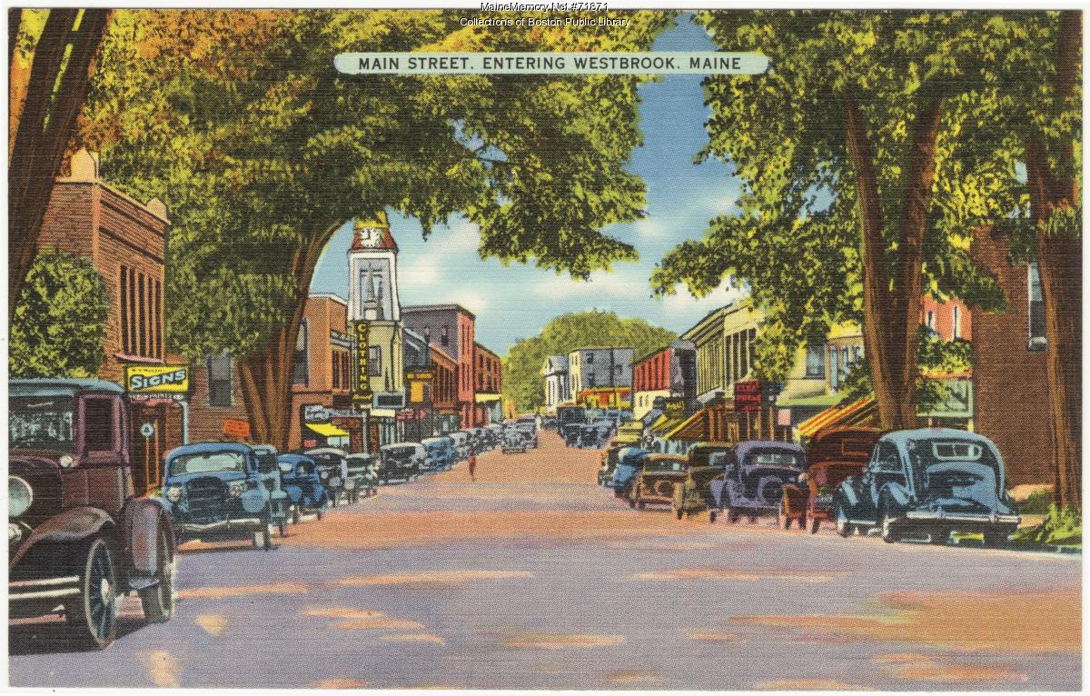 Main Street, Westbrook, ca. 1938 - Maine Memory Network